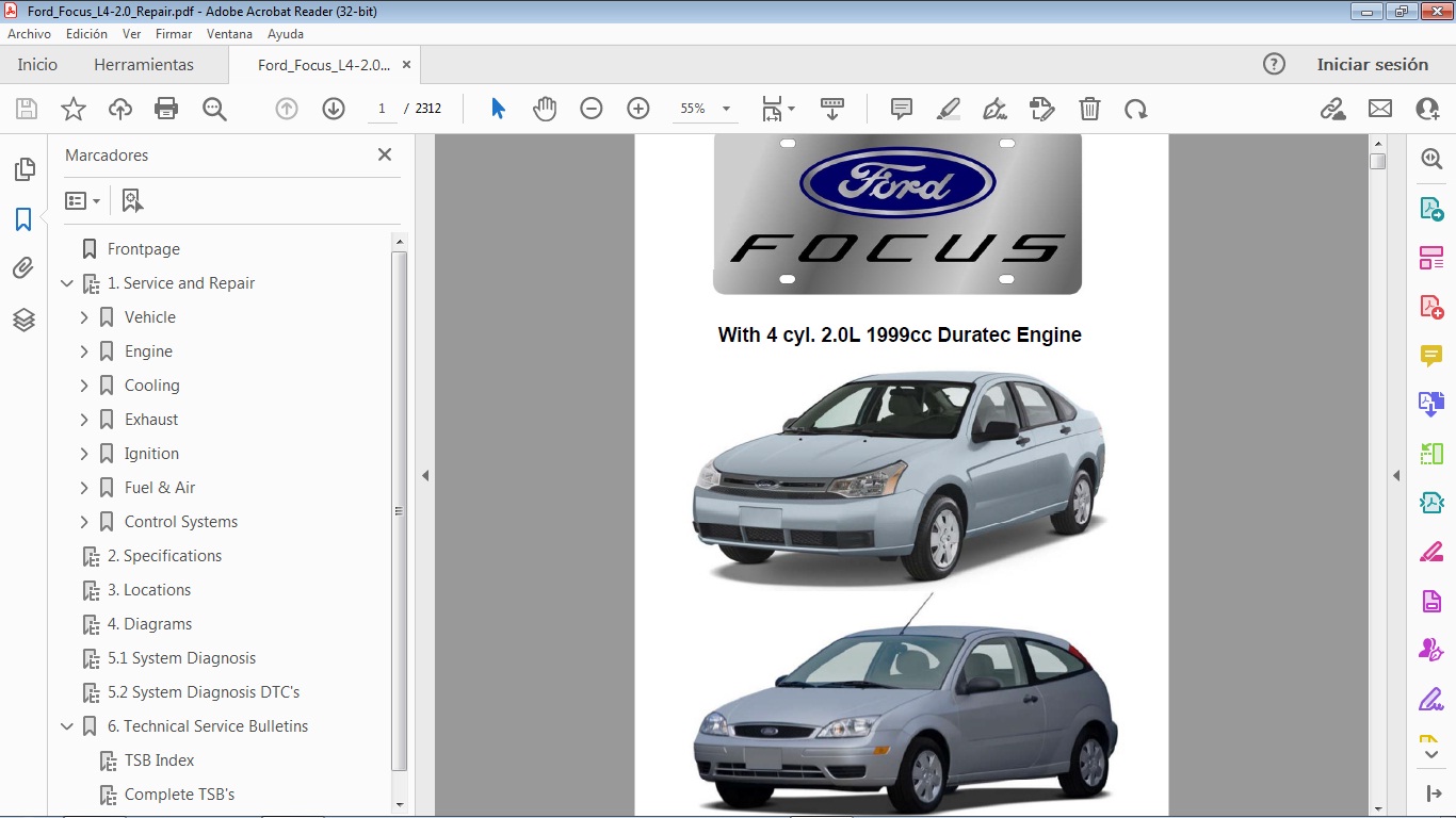 FORD FOCUS 2.0L Duratec 2004-2010 Sevice Repair Manual