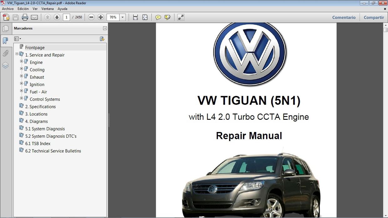 VW TIGUAN 2.0L Turbo Workshop Service Repair Manual