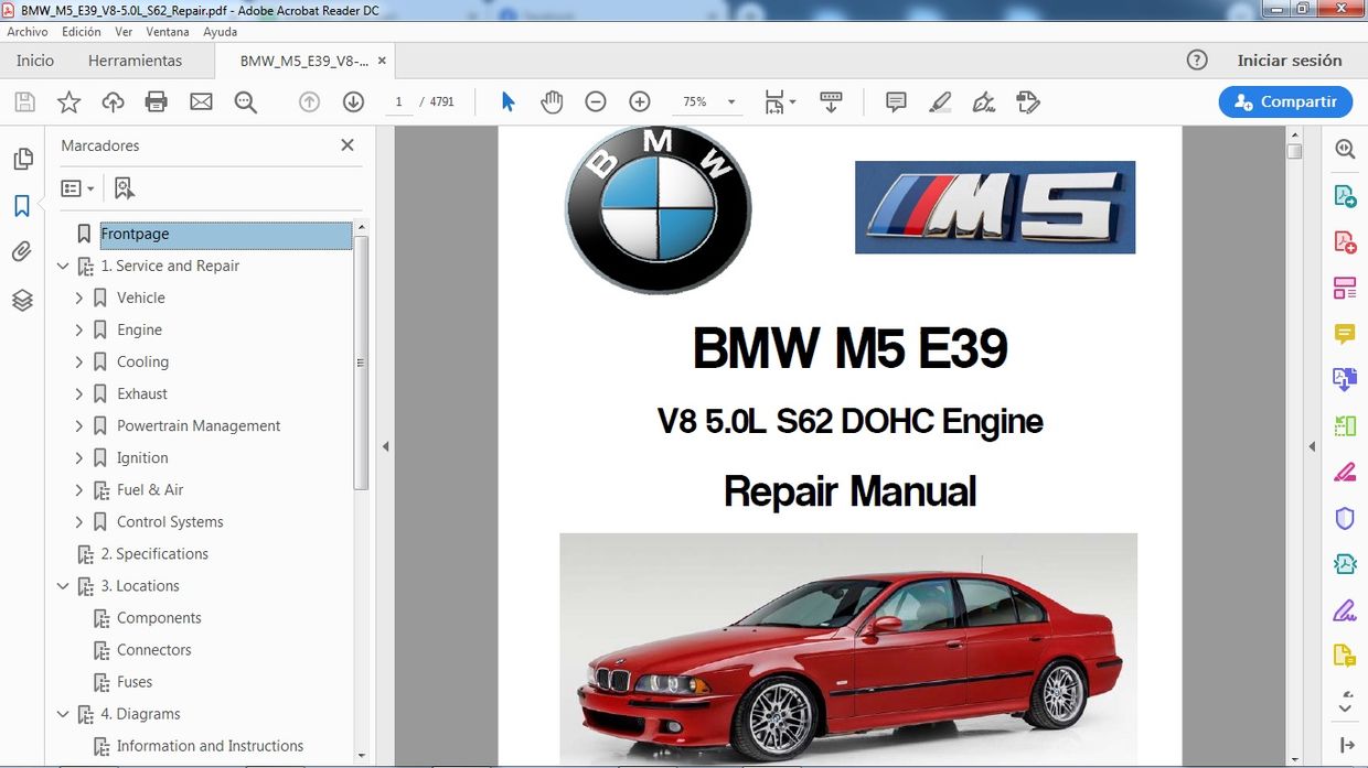 BMW M5 E39 S62 V8 5.0L Workshop Service Repair Manual