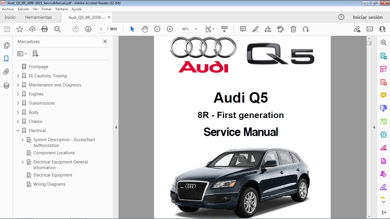 AUDI Q5 8R 2008-2015 Workshop Service Repair Manual