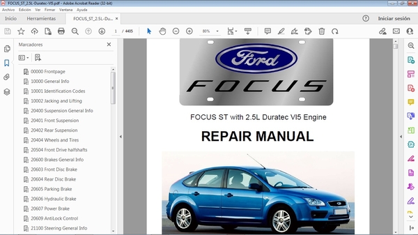 FORD FOCUS ST 2.5L Duratec Workshop Repair - Manual de