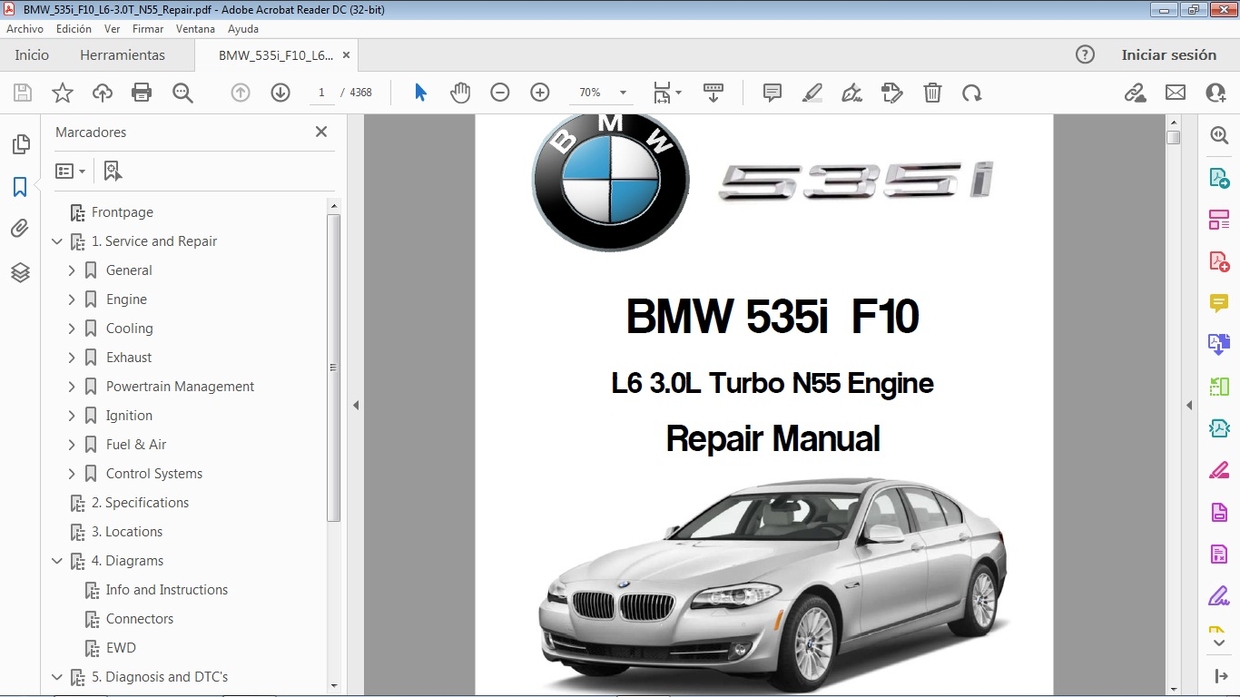 BMW 535i F10 N55 3.0T Workshop Repair - Manual de Taller
