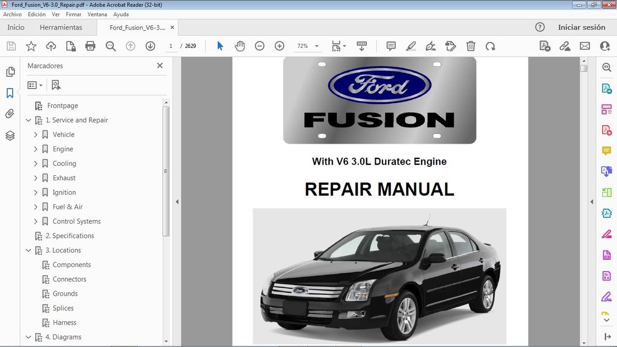 FORD FUSION V6 3.0L Duratec Service Repair Manual