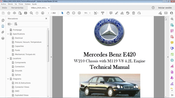 MERCEDES BENZ E420 W210 M119 Technical Manual - Inform