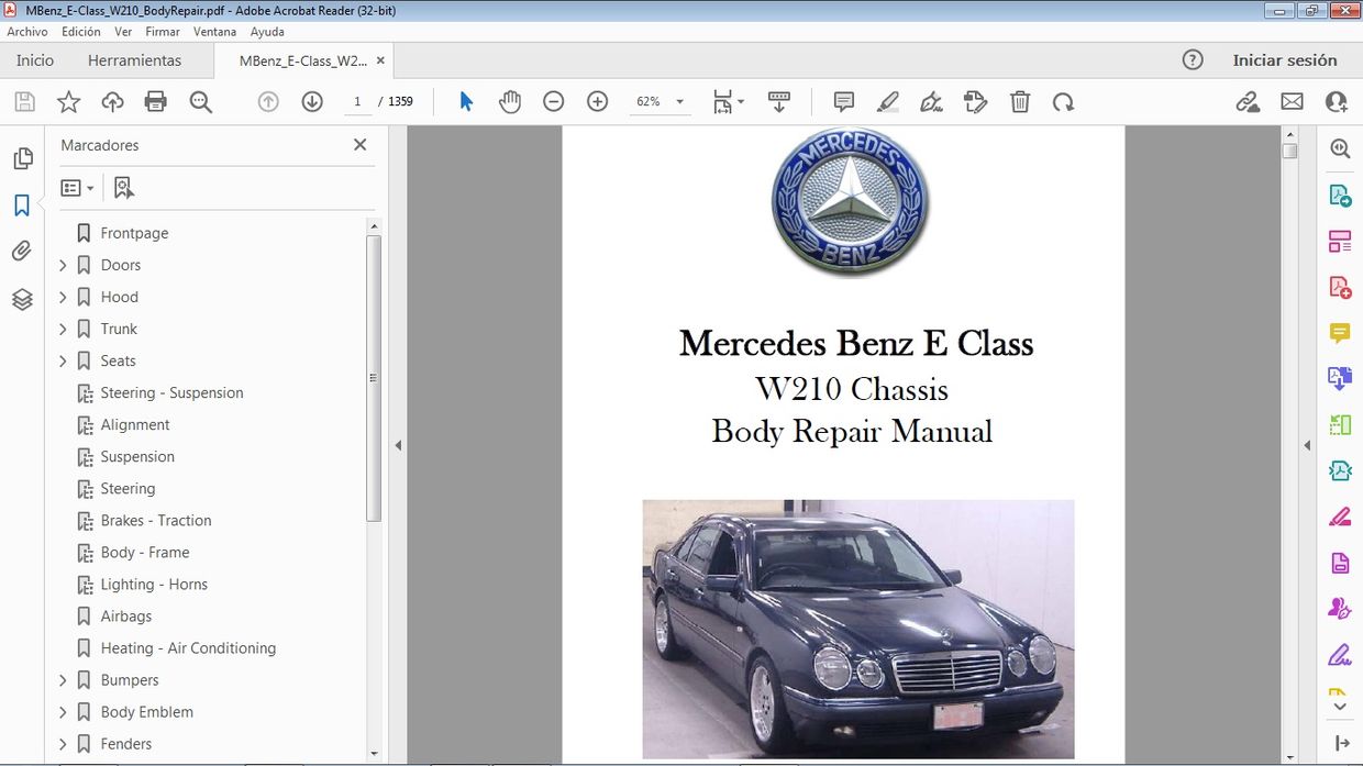 MERCEDES BENZ E Class W210 Body Repair - Manual de Carrocería