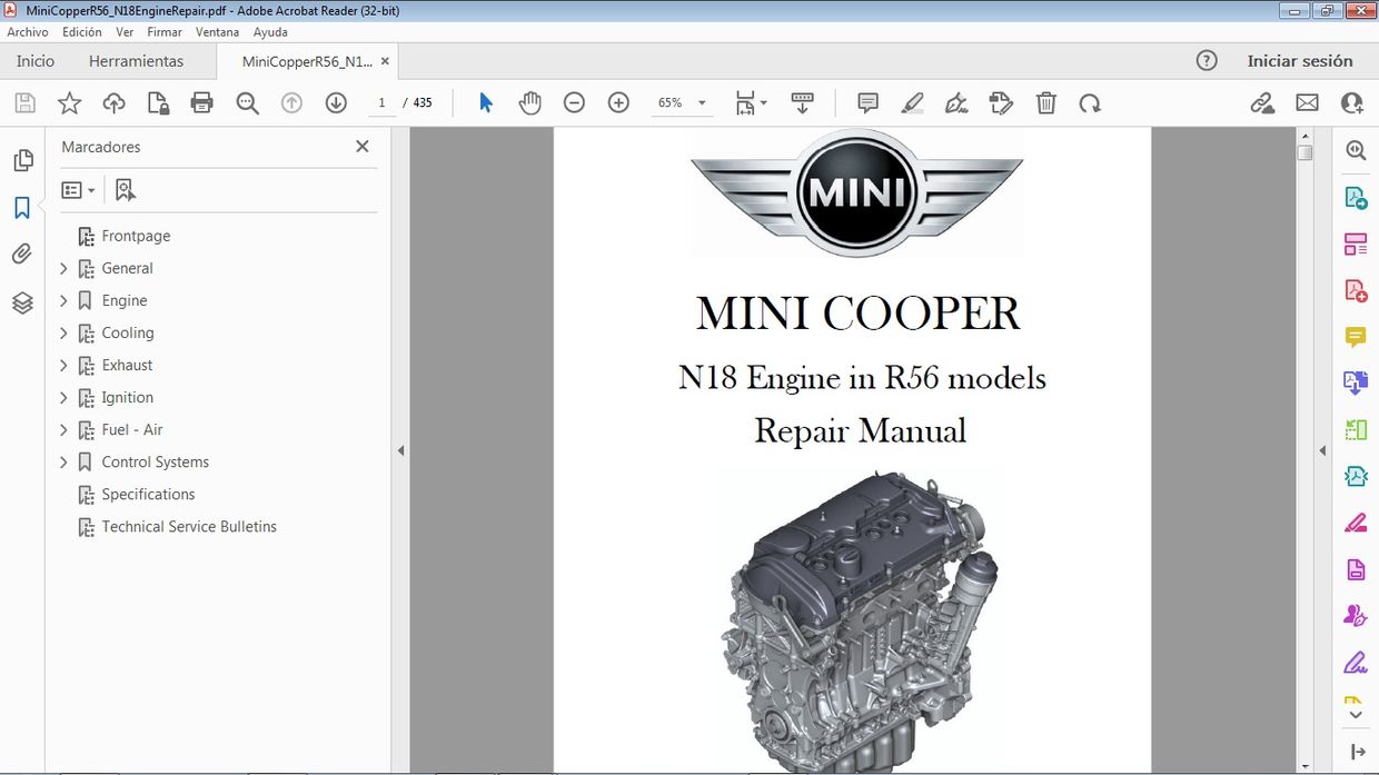 MINI COOPER N18 Engine Repair - Workshop Manual