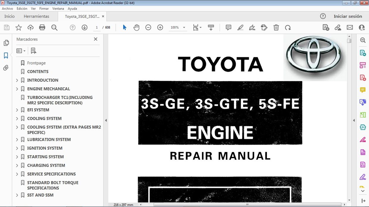 Toyota 3S-GE 3S-GTE 5S-FE Engines Workshop Repair Manual