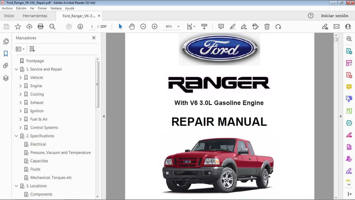 FORD RANGER V6 3.0L Workshop Service Repair Manual