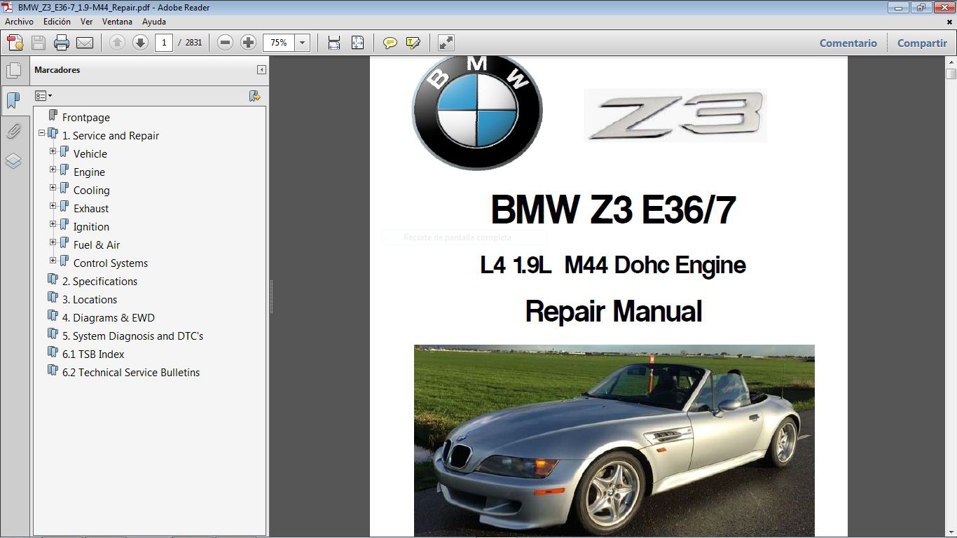 BMW Z3 E36-37 M44 1.9L Workshop Service Repair Manual