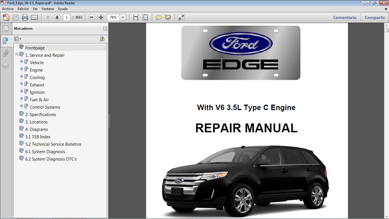 FORD EDGE V6 3.5L Workshop Service Repair Manual