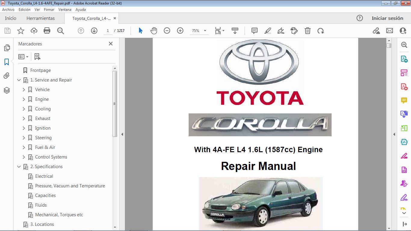 TOYOTA COROLLA 1.6L 4A-FE Workshop Service Repair Manual