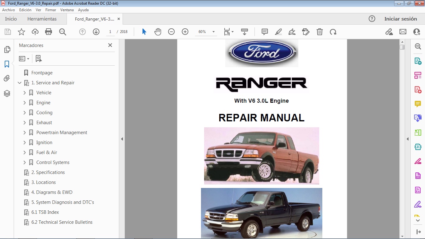 FORD RANGER V6 3.0L Workshop Service Repair Manual
