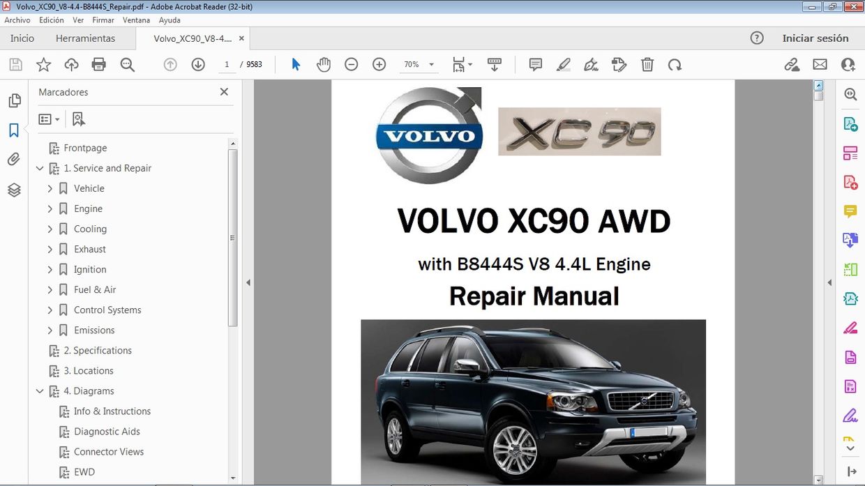 VOLVO XC90 AWD V8 4.4L Workshop Service Repair Manual