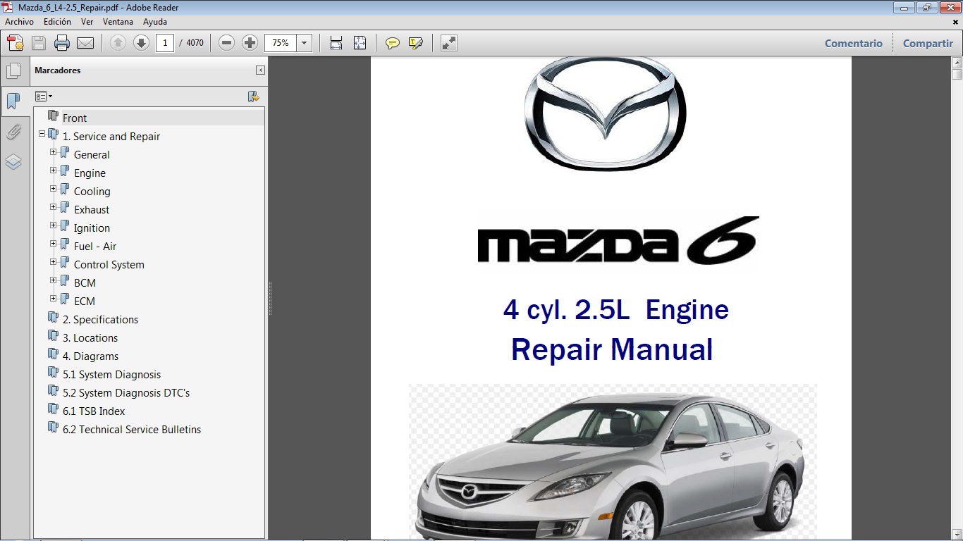 MAZDA 6 2.5L MZR Workshop Service Repair Manual