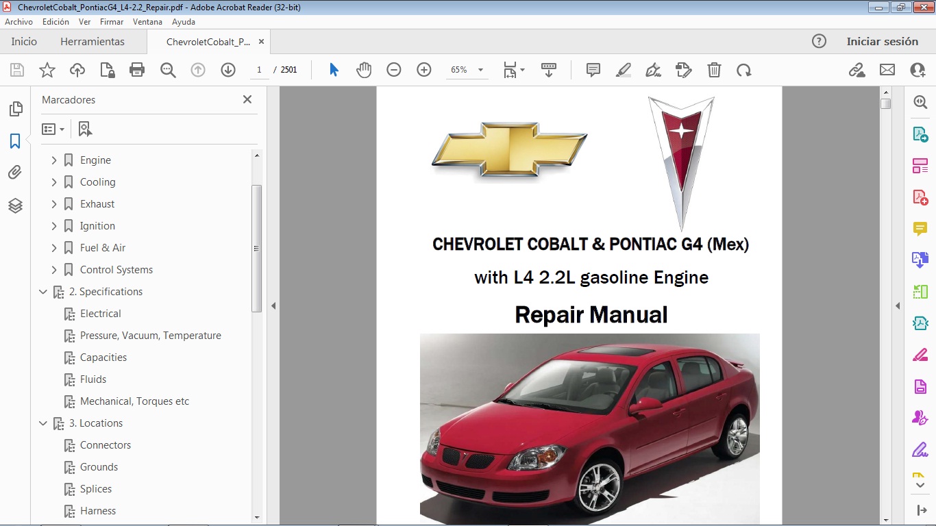 CHEVROLET COBALT & PONTIAC G4 2.2L Workshop Repair Manual