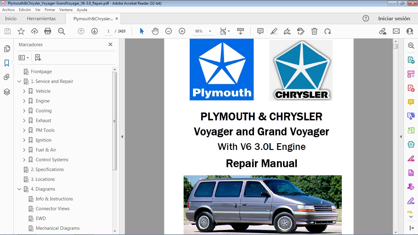 PLYMOUTH & CHRYSLER VOYAGER - GRAND VOYAGER 3.0 Repair Manual