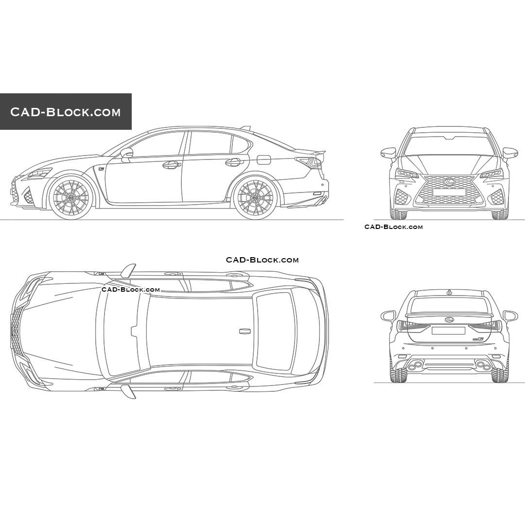 Lexus GS-F (2017) - Vector car drawings