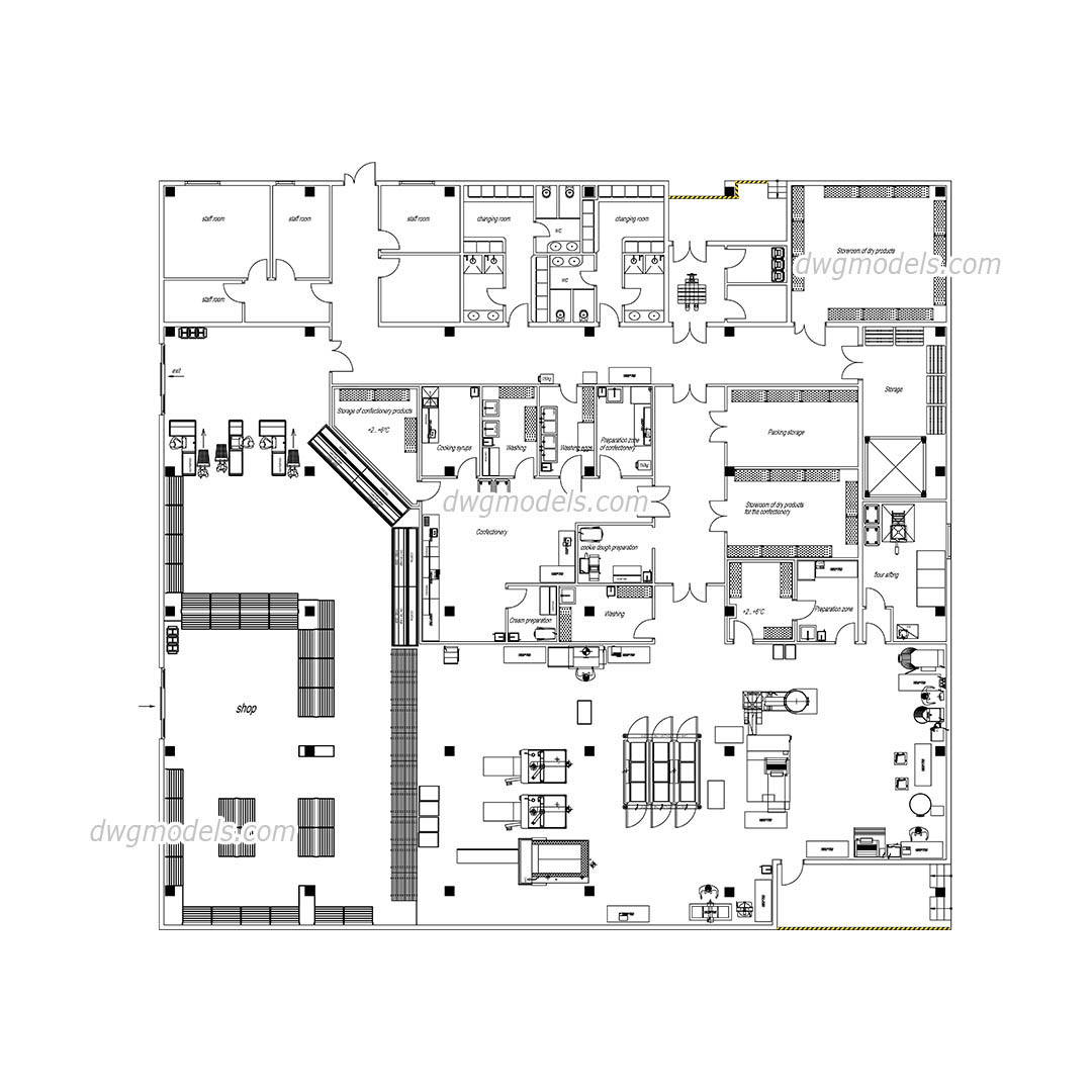 Bakery Layout Cad Bakery Ovens Pastry Shops Archweb Dwg
