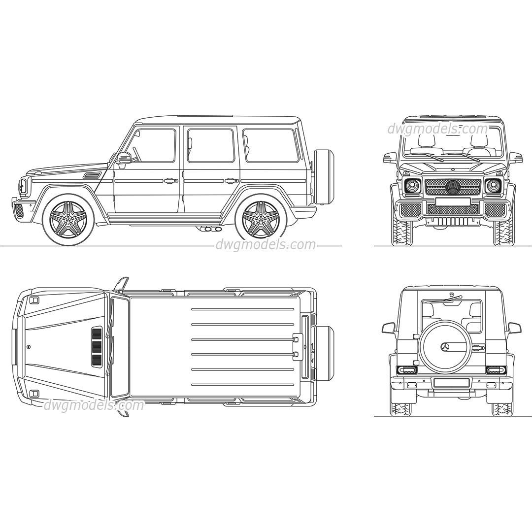 Mercedes-Benz G-Class - drawing for 3D modeling