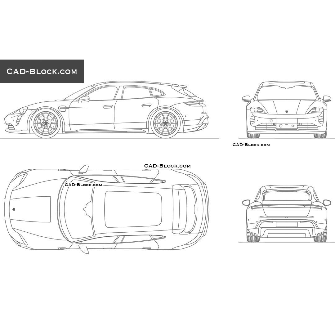 Porsche Taycan GTS Cross Turismo - Vector car drawings