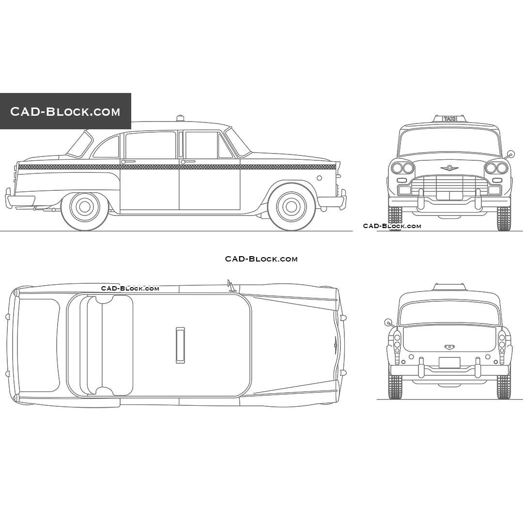 Checker Taxi - Vector car drawings