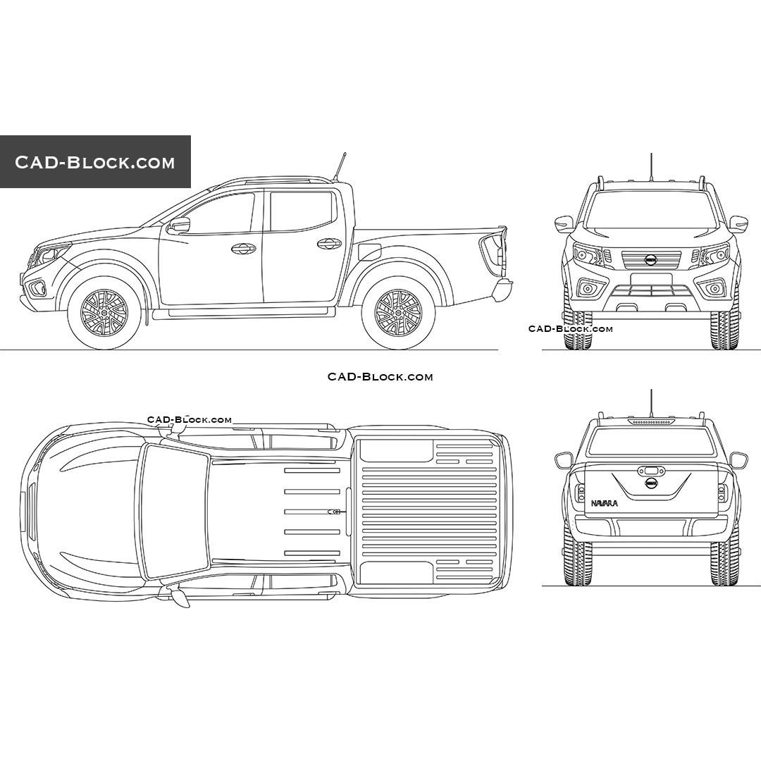 Nissan Navara Double Cab - Vector car drawings