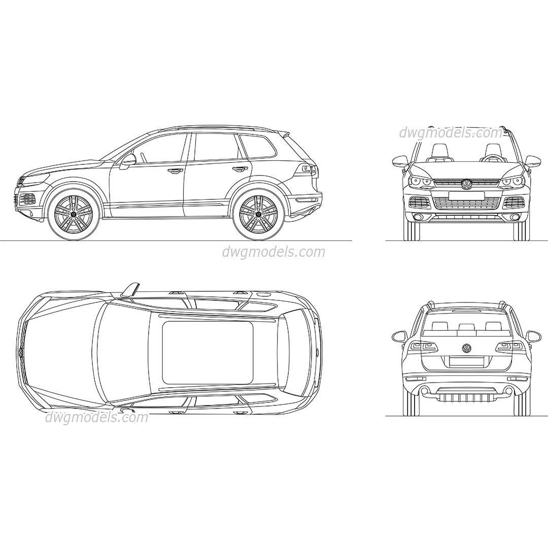 Volkswagen Tiguan (2015) - drawing for 3D modeling