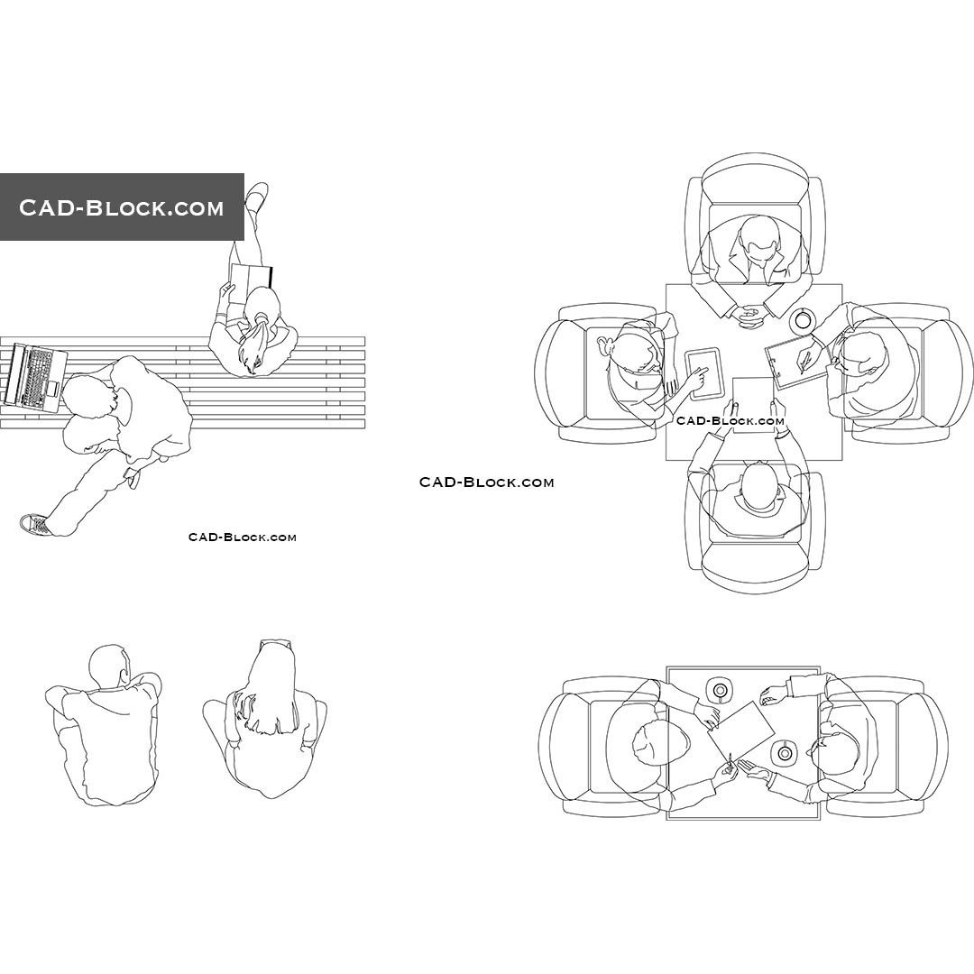 Person Sitting - CAD Blocks, AutoCAD, DWG