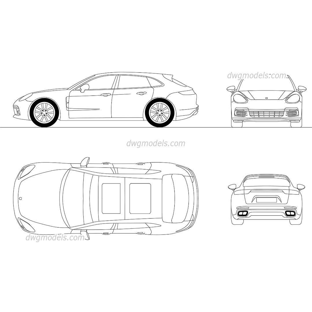 Porsche Panamera Drawing For 3D Modeling Porsche Panamera Drawing For 3D Modeling