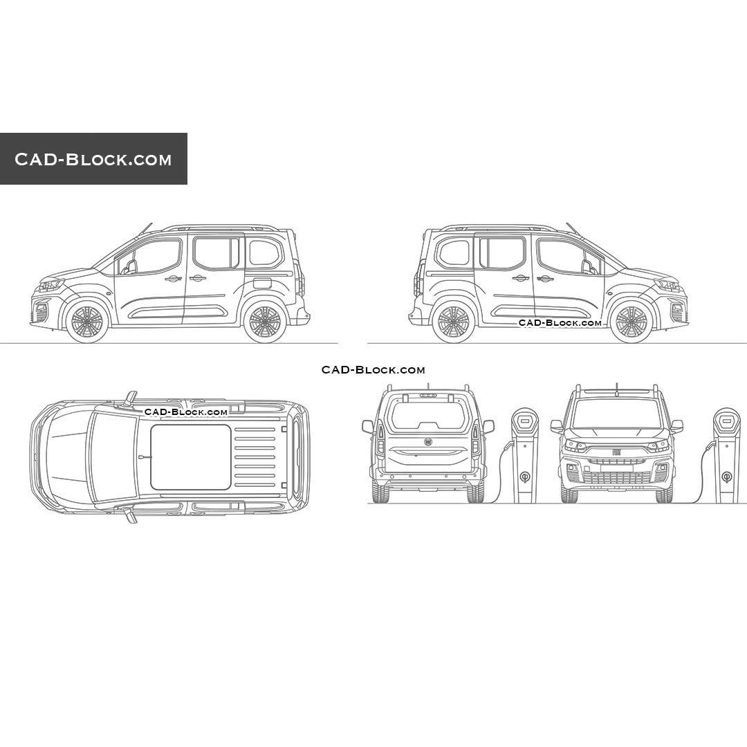 Fiat E-Doblo - Vector car drawings