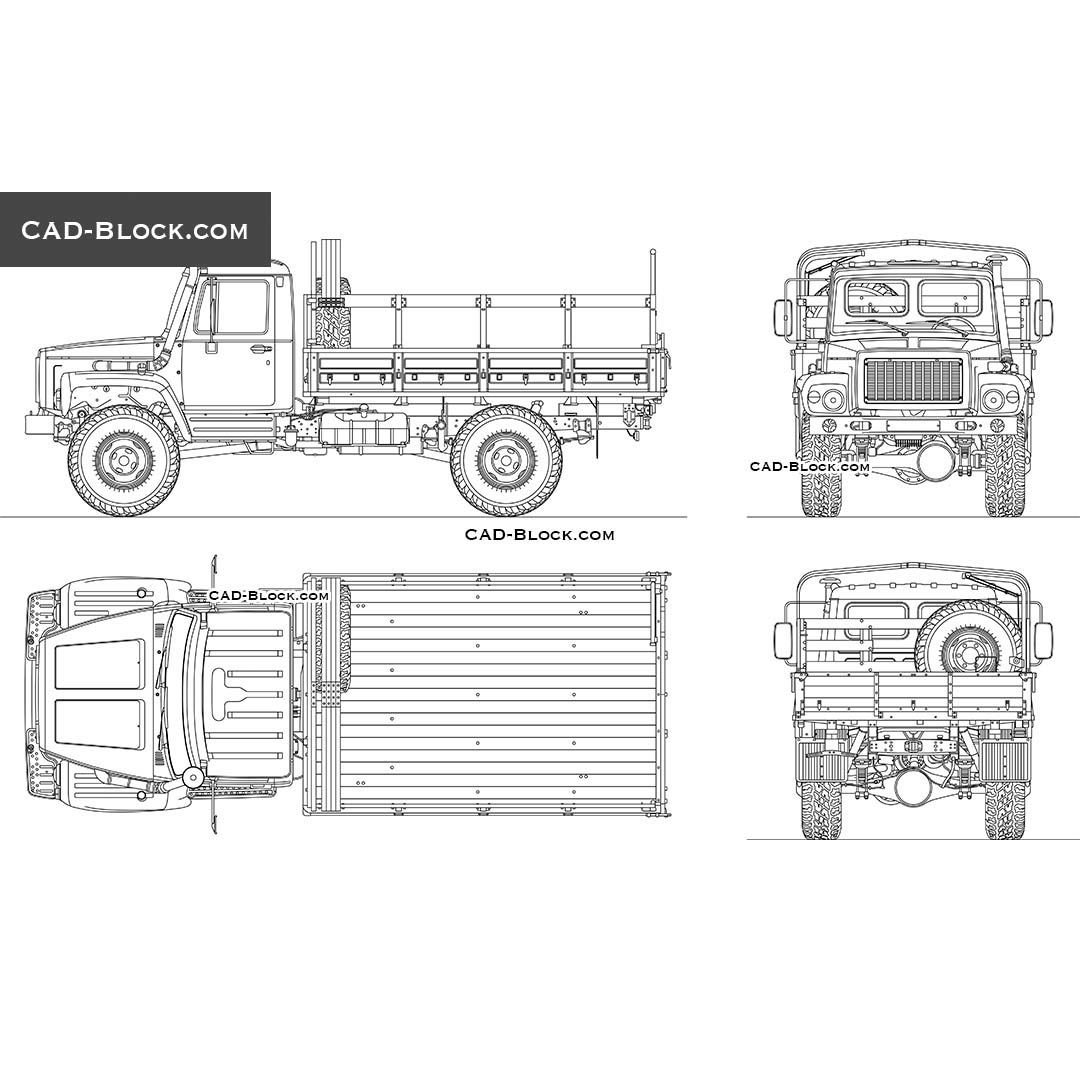 GAZ-3308 - Vector drawings