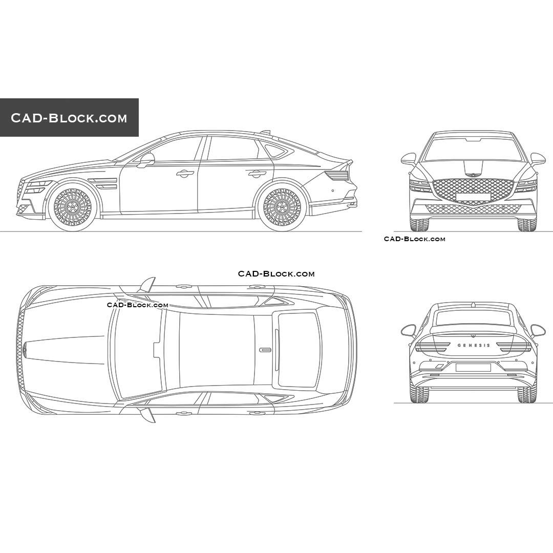 Genesis Electrified G80 - Vector car drawings