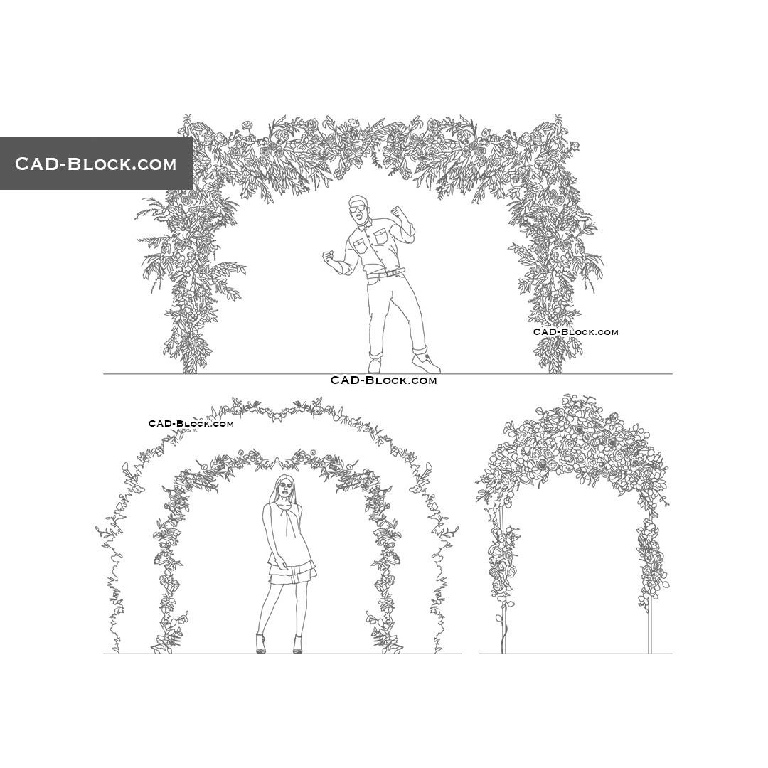 Flower Arch - CAD Blocks, AutoCAD, DWG