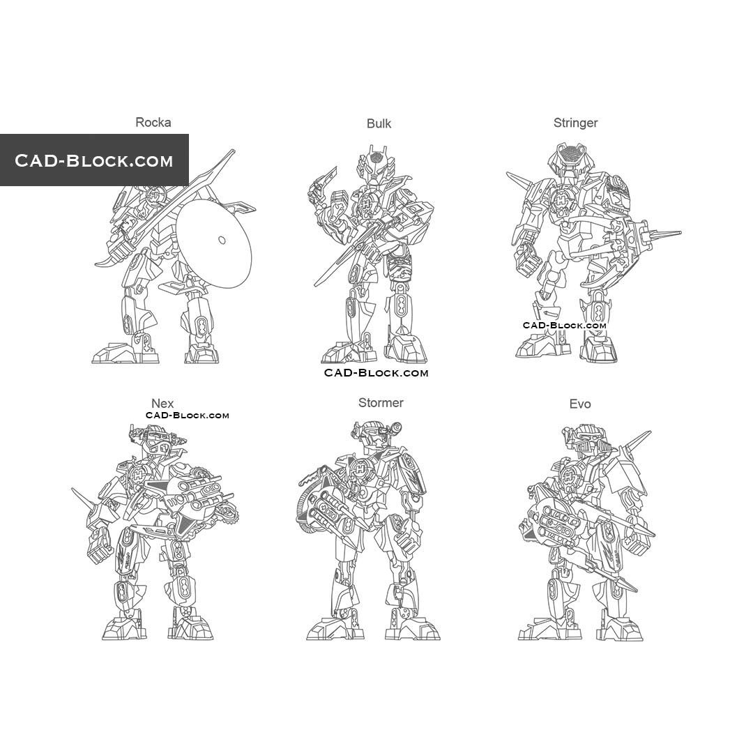 Lego Hero Factory - CAD Blocks, AutoCAD, DWG