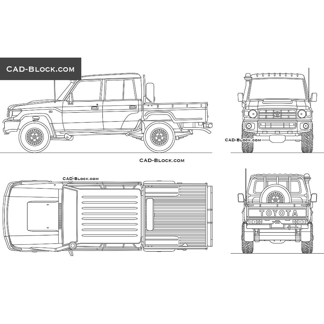 Toyota Land Cruiser Double Cab - Vector car drawings