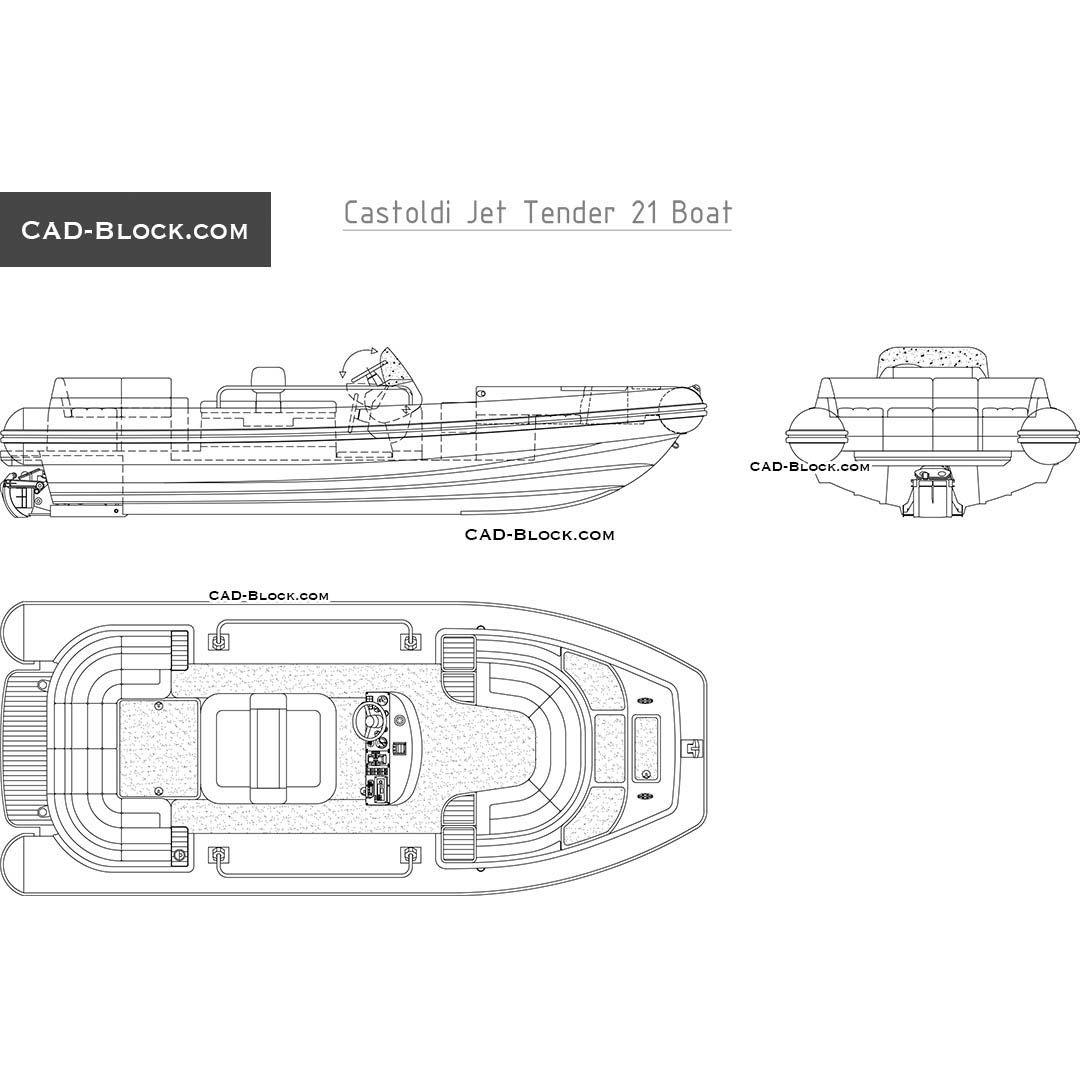 Castoldi Jet Tender 21 Boat - Vector drawings