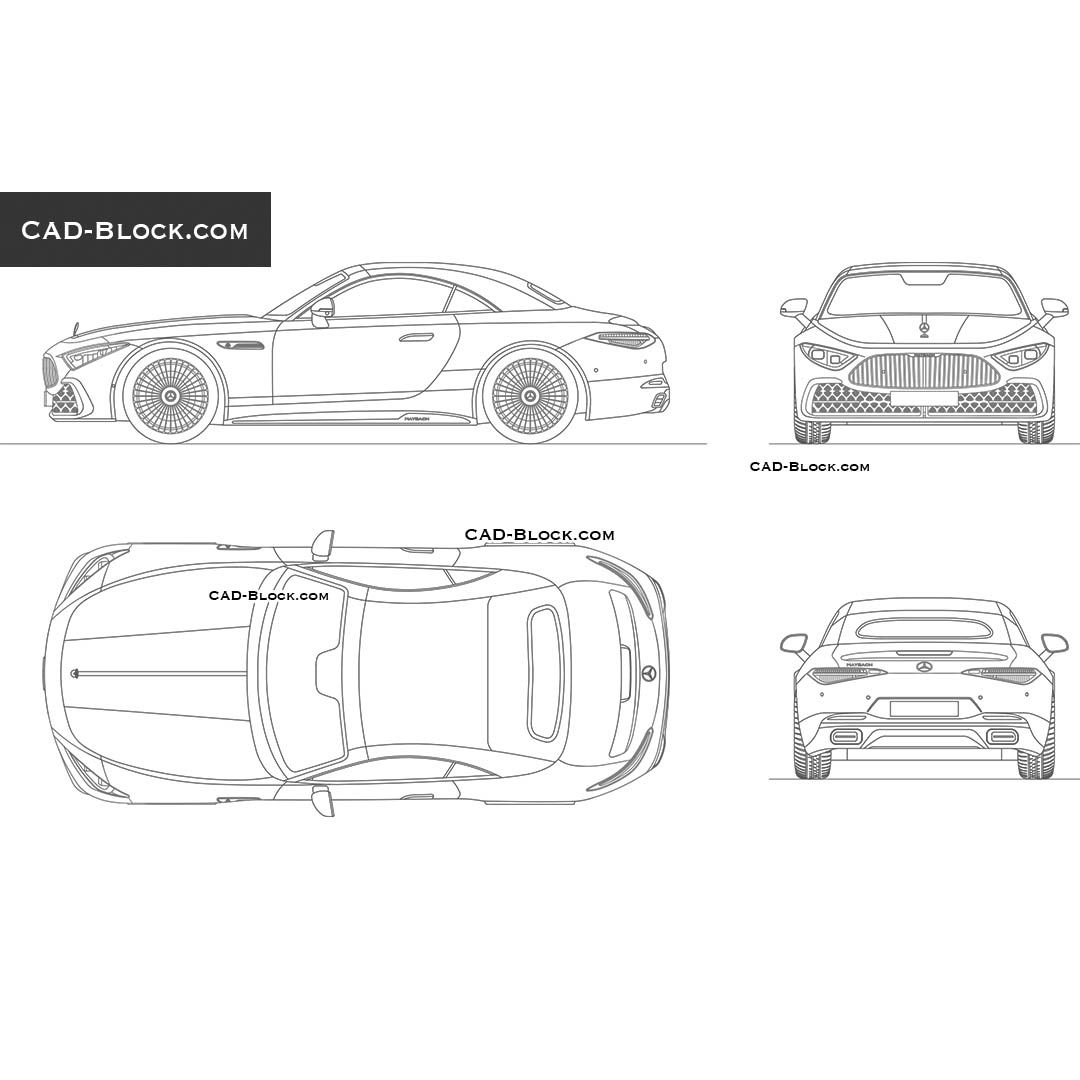 Mercedes-Maybach SL 680 - vector drawing