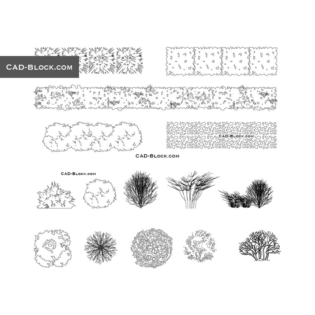 Bushes elevation - CAD Blocks, AutoCAD, DWG