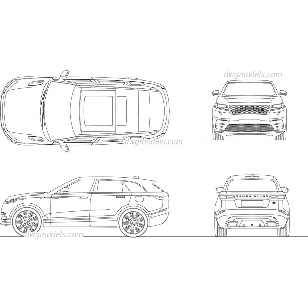 Range Rover Velar 2017 - drawing for 3D modeling