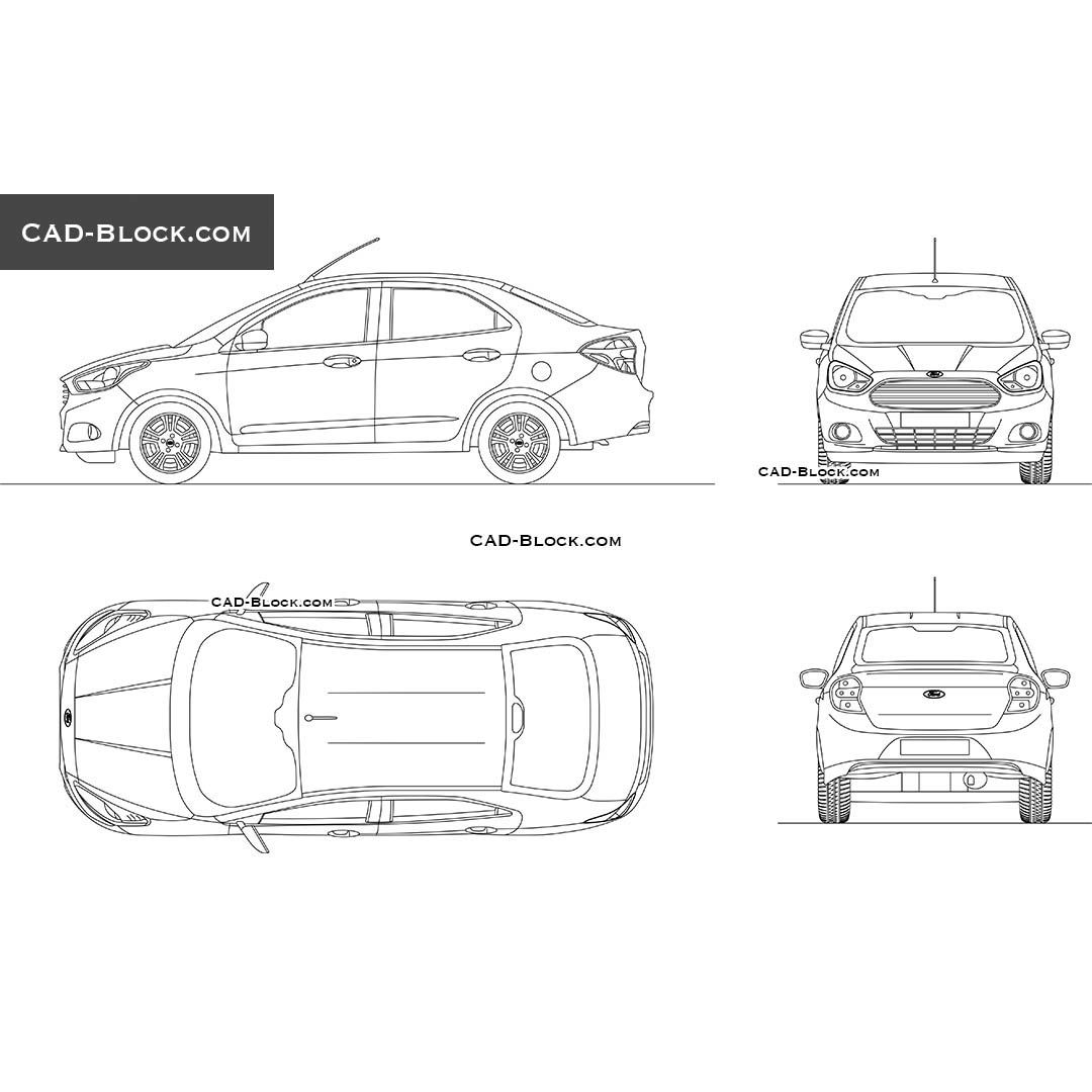 Ford Ka Sedan - Vector car drawings