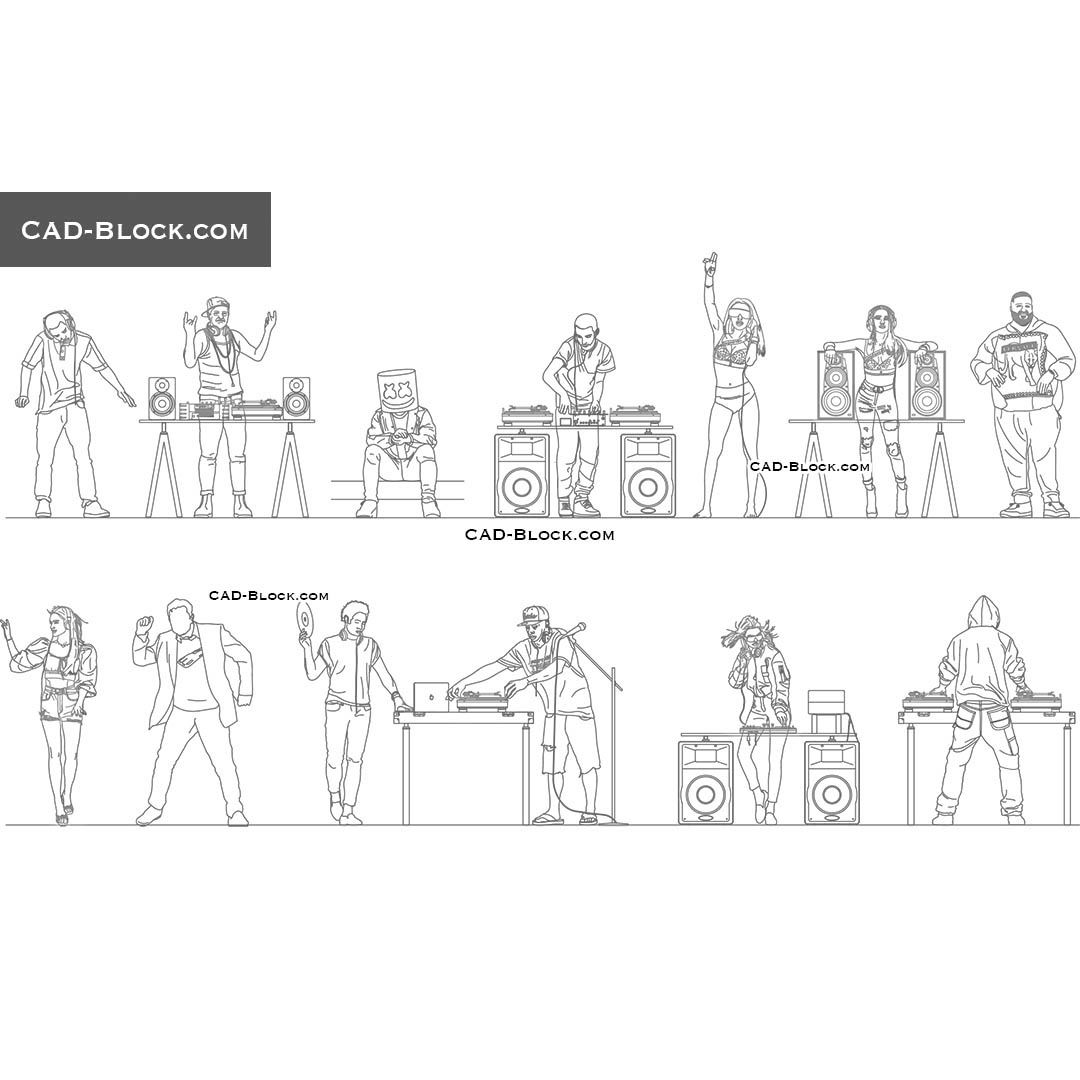 DJ Equipment - CAD Blocks, AutoCAD, DWG