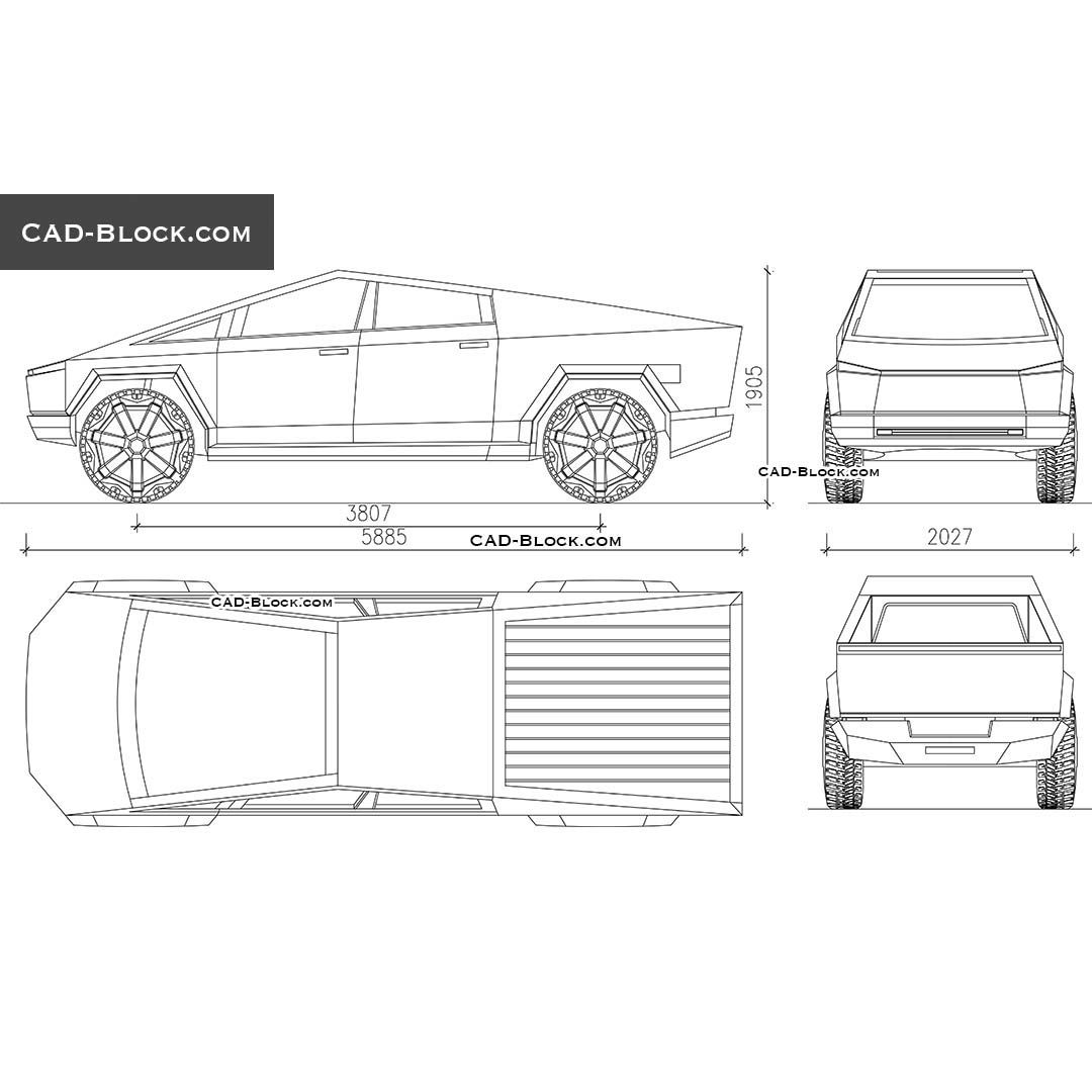 Tesla Cybertruck - Vector car drawings