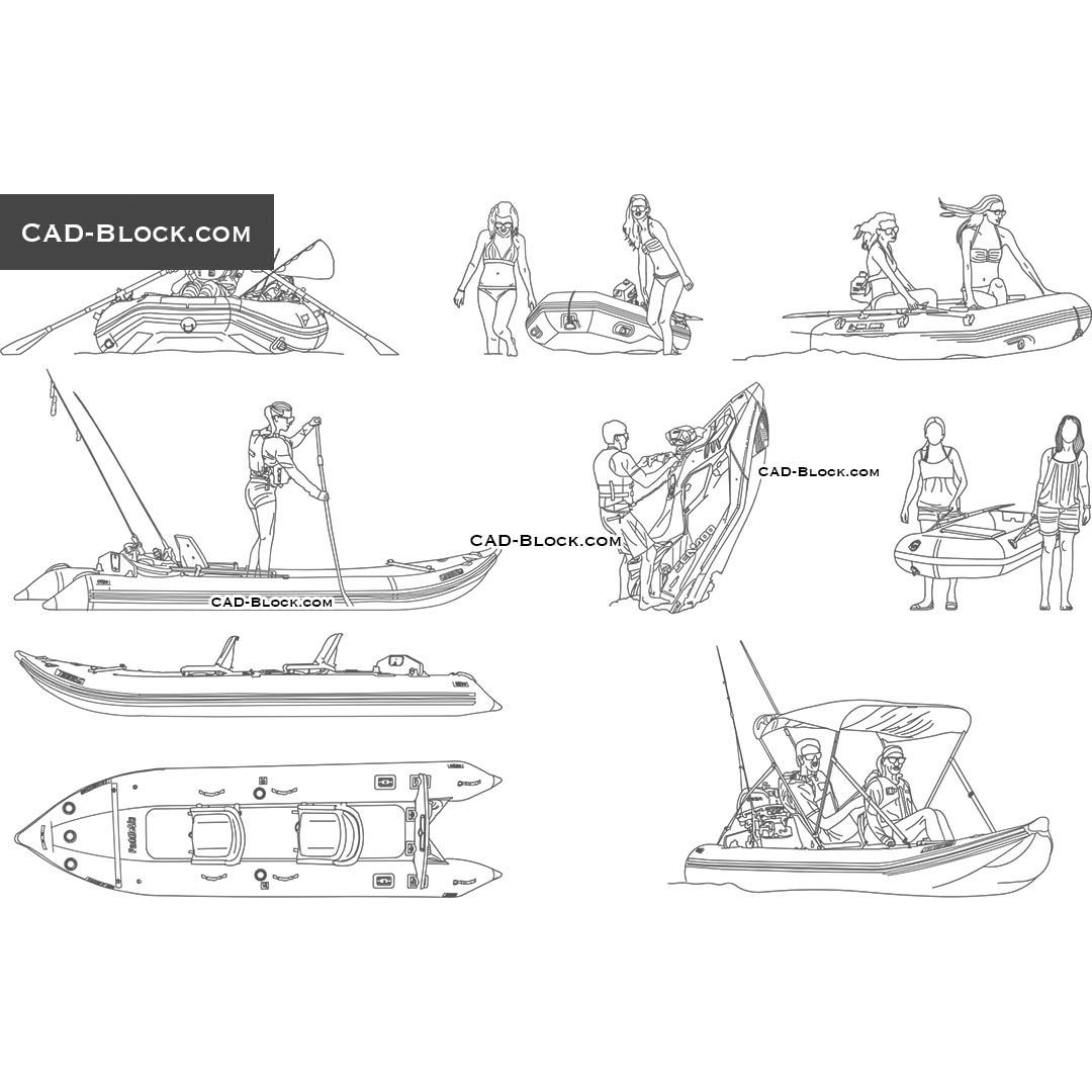 People and Boats - Vector car drawings