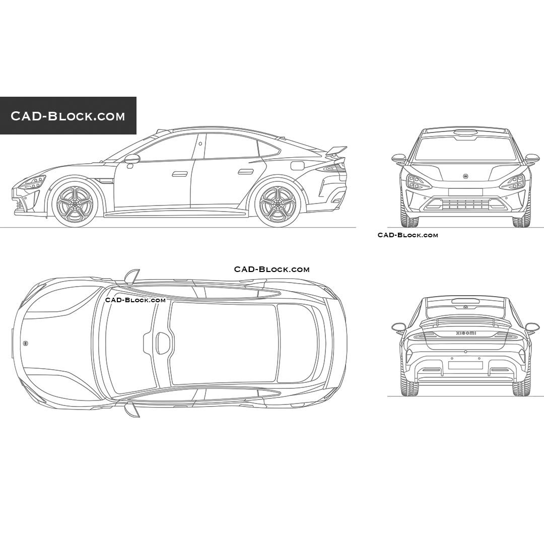 Xiaomi SU7 - Vector drawing