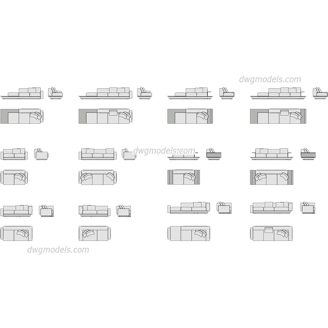 Sofas Set - DWG File (AutoCAD)