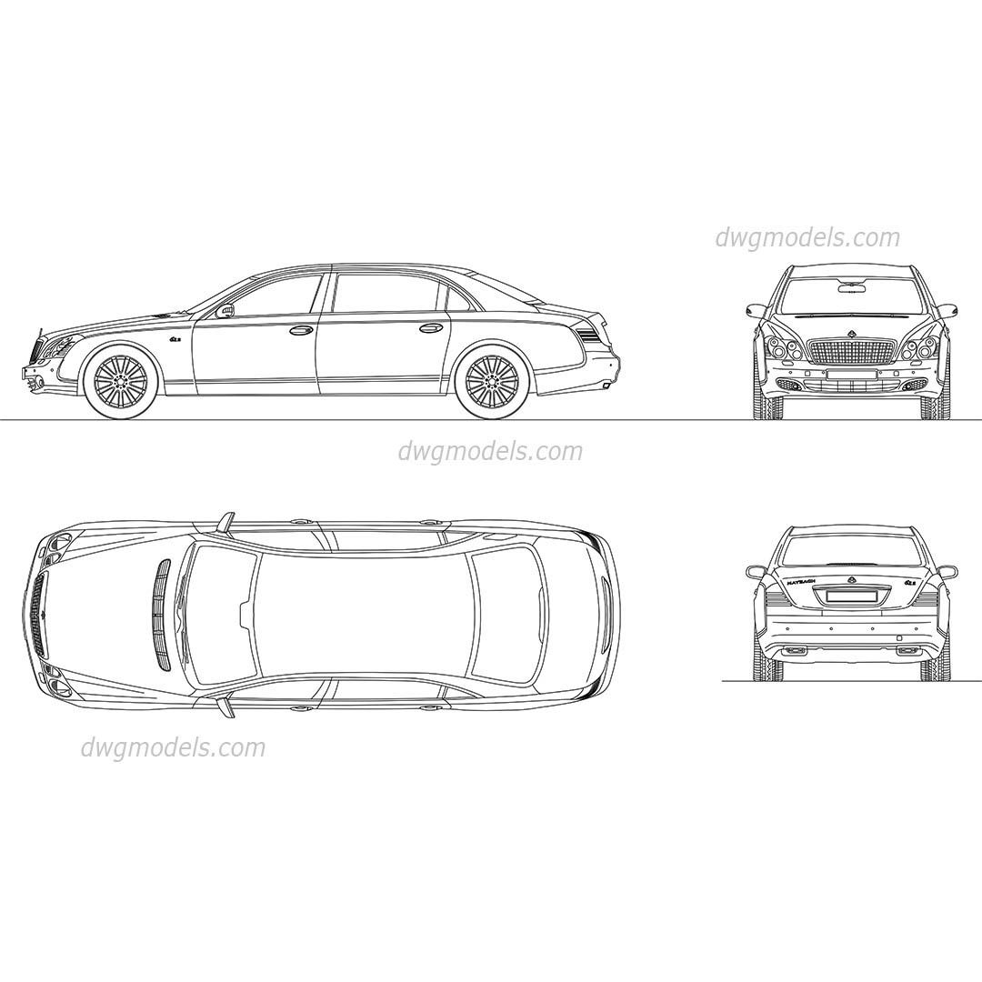 Maybach 62S - drawing for 3D modeling