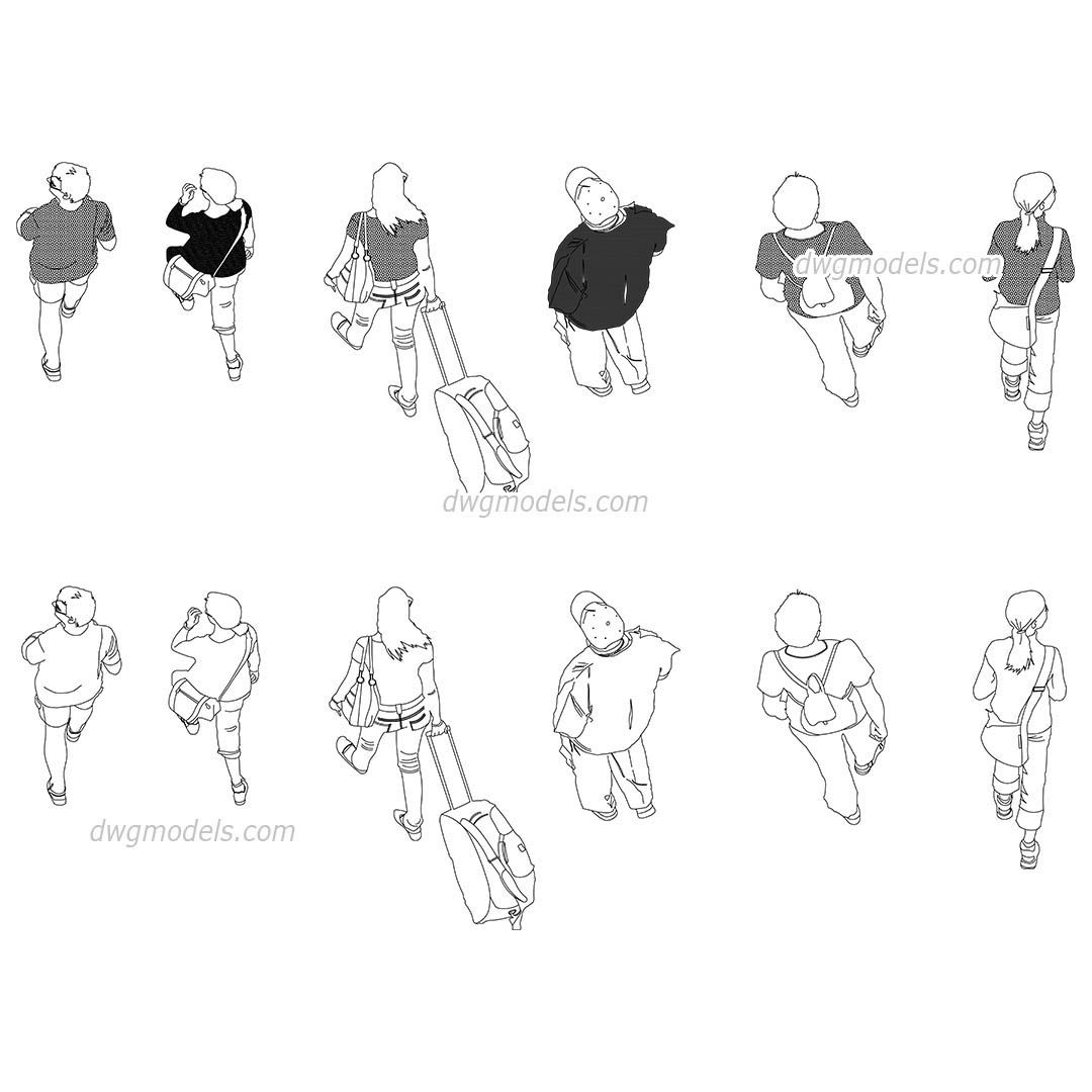 Walking People - DWG File (AutoCAD)