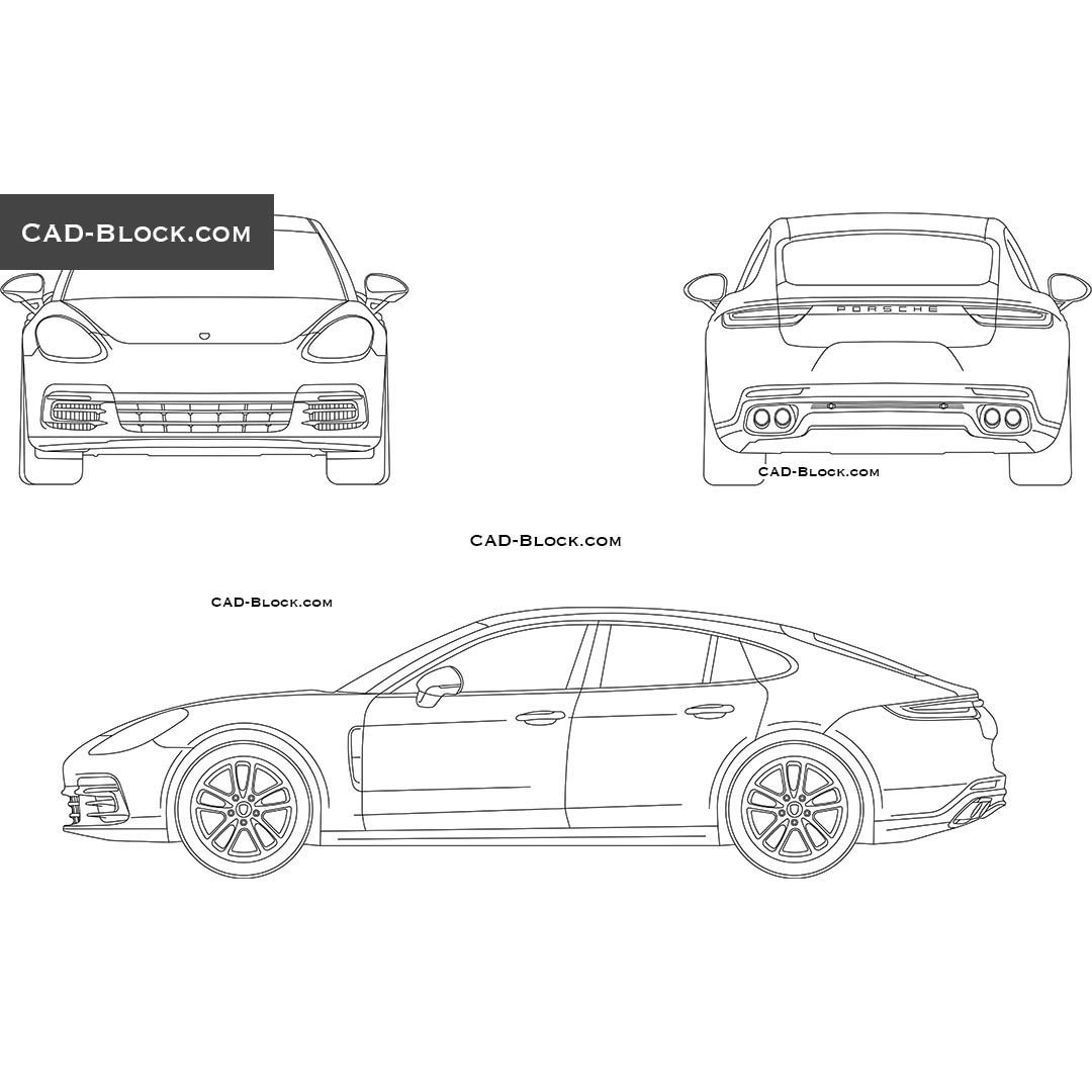 Porsche Panamera (2016) - Vector car drawings