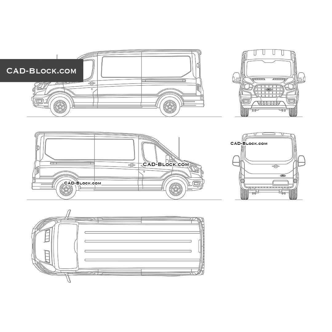 Ford Transit LWB - Vector drawings