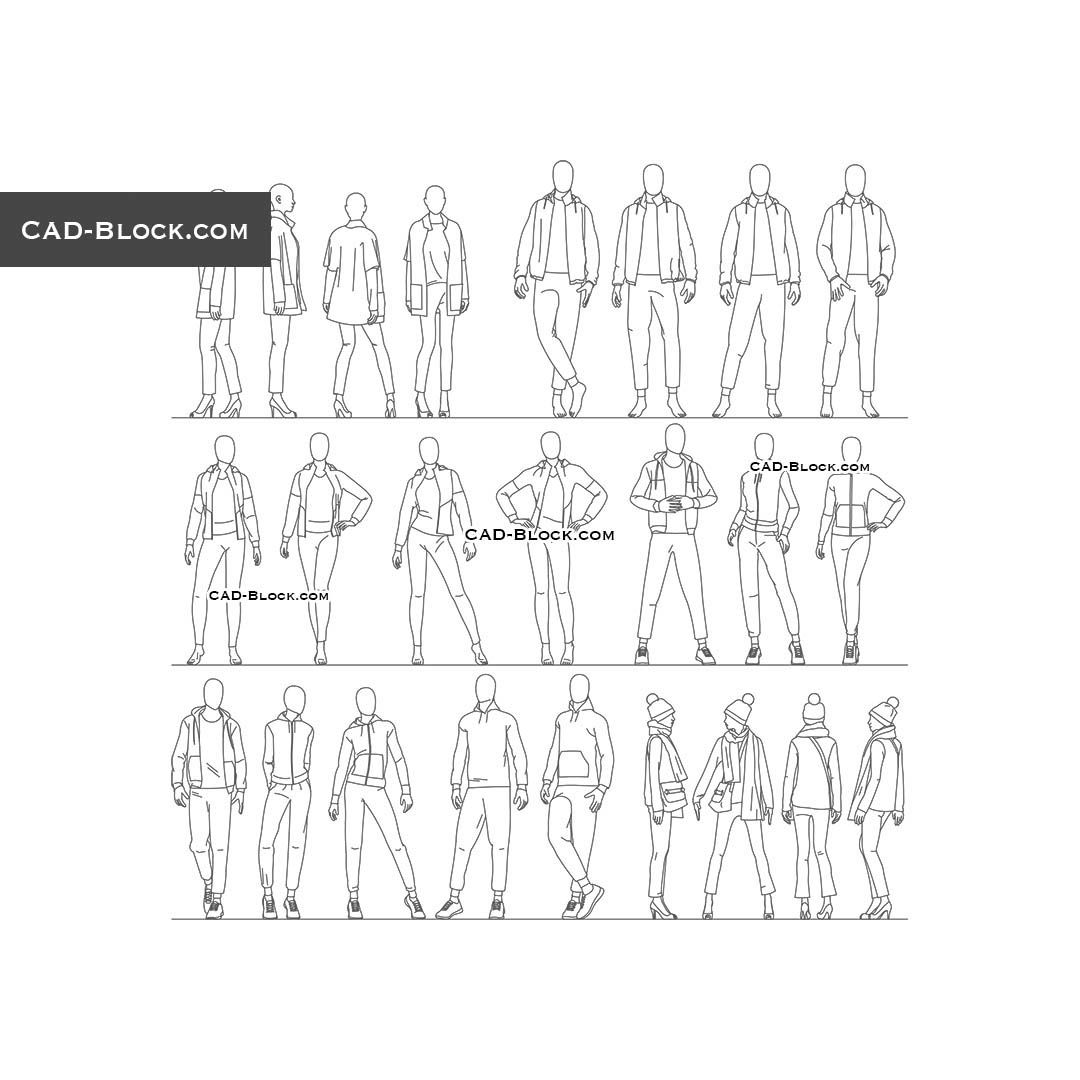 Mannequin Pack 02 Cad Blocks Autocad Dwg